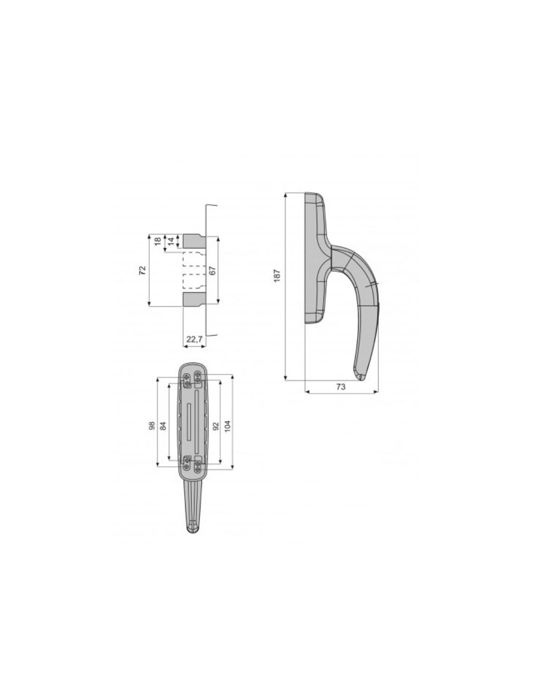 Fapim Poignée De Crémone À Fourches Nefer